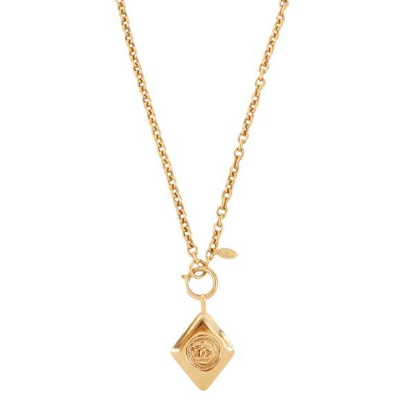 CHANEL | Jewelry | Chanel Diamond Shape Cc Mark Plate Necklace | Poshmark